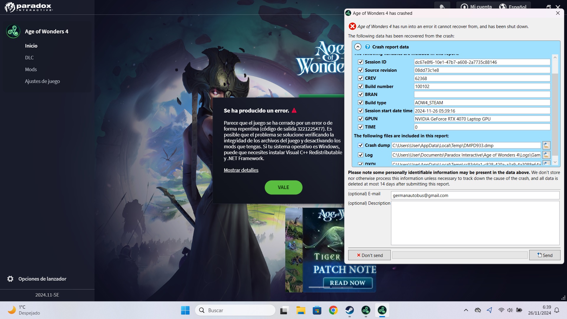 Crash report, please help | Paradox Interactive Forums